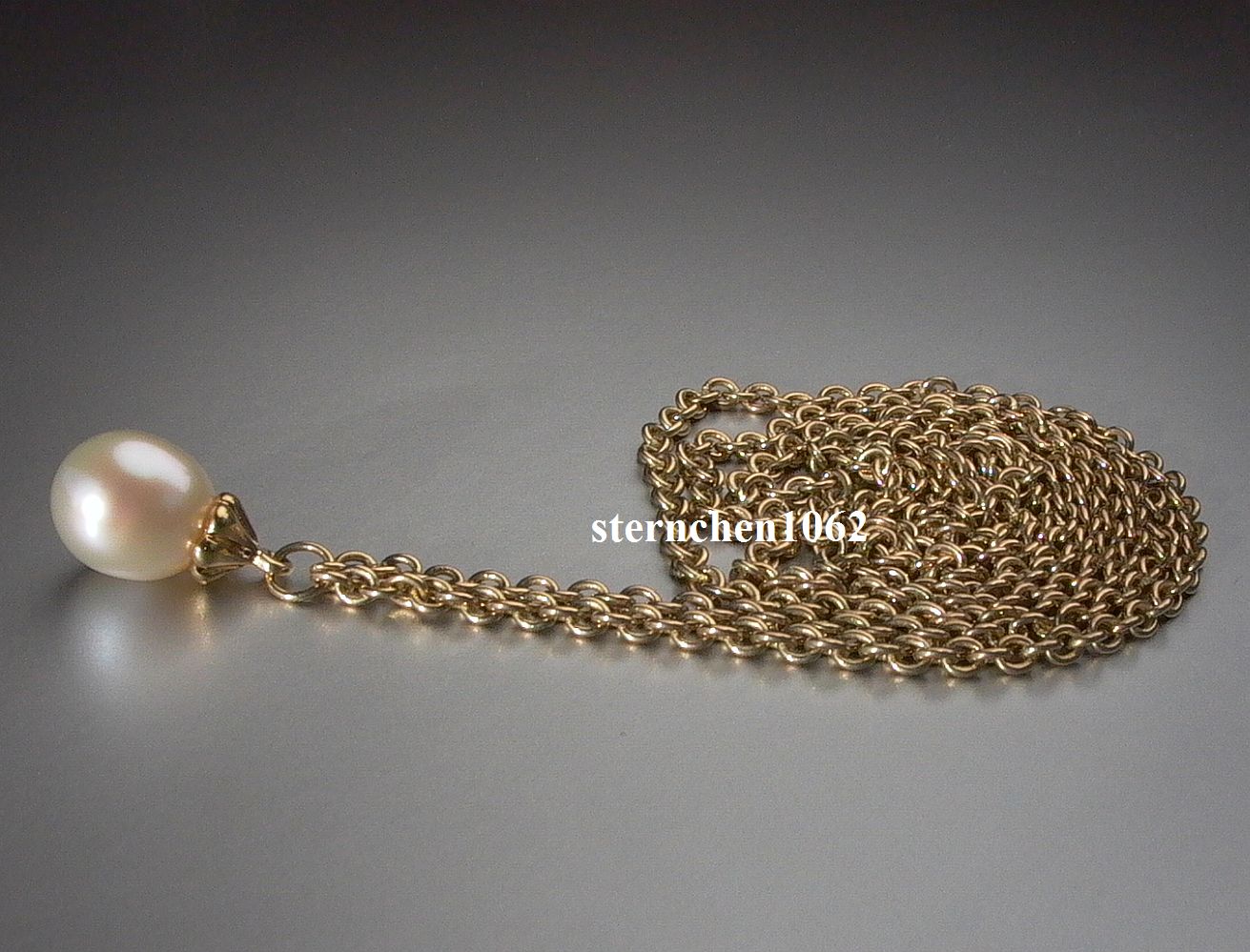 Sternchen 1062 - Authentic Trollbeads * Fantasy Pearl * Gold * 90 cm