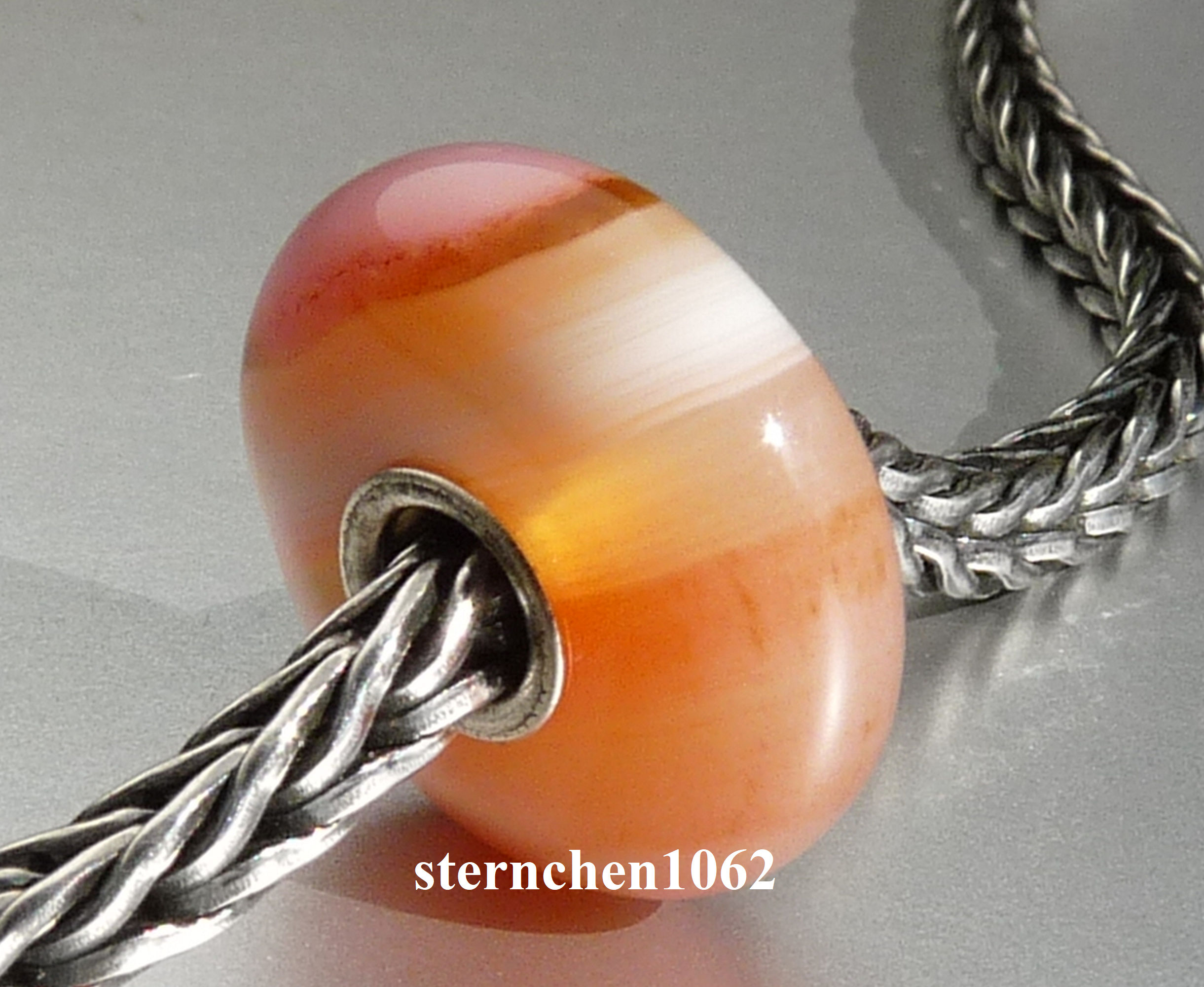 Sternchen 1062 - Trollbeads * Pink Striped Agate * 77