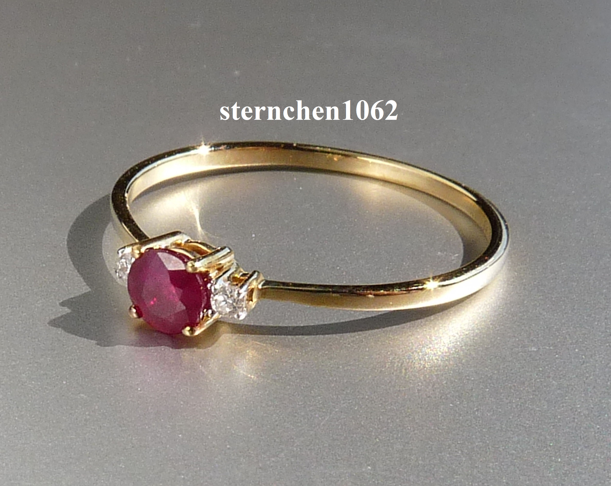 Sternchen 1062 - Ring * 585 Gold * Rubin * Brillant