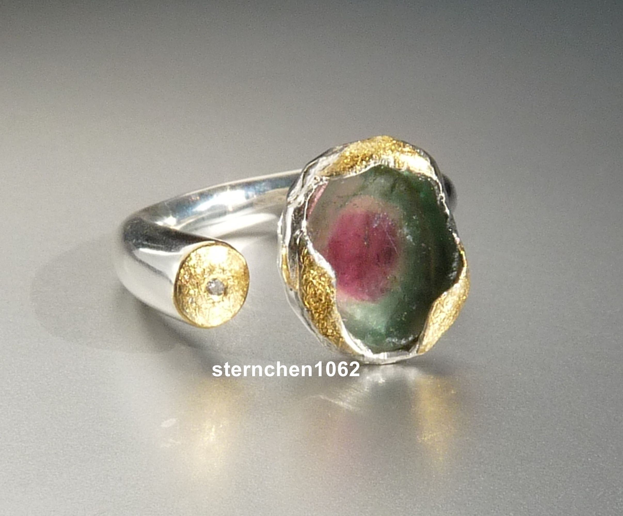 Sternchen 1062 - Ausgefallenes Einzelstück * Ring * 925 Silber * 24 ct ...